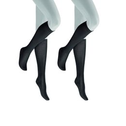 Hudson Damen Kniestr&uuml;mpfe "ONLY 2-PACK", Gr. 39grau, meliert, Obermaterial: 75% Baumwolle, 23% Polyamid, 2% Elasthan, Socken, Komfortbund mit weitem