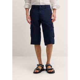 Bugatti Herren Bermudas, blau, Gr. 48, unifarben, 98% Baumwolle, 2% Elasthan, Hosen, Modern Fit mit Pattentaschen