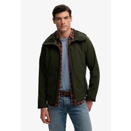 Superdry Herren Outdoorjacke "HOODED SOFTSHELL TREKKER JKT"surplus goods olive gr&uuml;n, Gr. L, unifarben, Web, Obermaterial: 90% Polyester, 10%