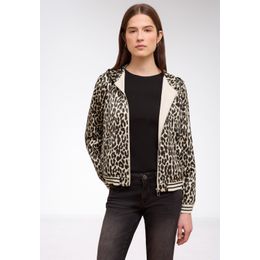 Damen Blouson, beige, Gr. 42, STREET ONE STUDIO, Stoff, Obermaterial: 100% Polyester. Futter: 100% Polyester, Jacken, mit Kapuze mit Tunnelzugband