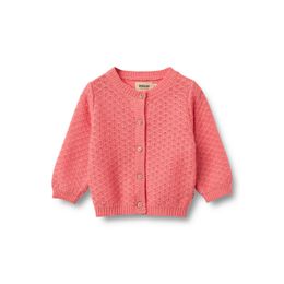 Wheat M&auml;dchen Strickjacke "Wheat Knit Cardigan Magnella", rosa, Gr. 80, unifarben, 100% Baumwolle (Bio), Strickjacken