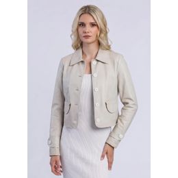 Freaky Nation Damen Lederjacke "The Lola-FN", beige, Gr. L, Oberstoff: 100% Leder. Futter: 100% Baumwolle, Jacken
