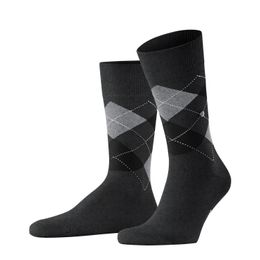 Burlington Herren Socken "King", Gr. 46, schwarz-wei&szlig;, Baumwollmischung, Socken, Einheitsgr&ouml;&szlig;e 40-46, Argyle-Muster, Burlington-Clip