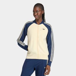 Damen Outdoorjacke "SST CLASSIC TRACK", beige, Gr. L, adidas originals, Obermaterial: 50% Baumwolle, 43% Polyester, 7% Elasthan, Jacken