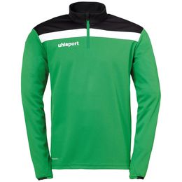 Uhlsport Herren Trainingspullover "1/4 ZIP TOP OFFENSE 23", gr&uuml;n, Gr. L, Obermaterial: 100% Polyester PES., Pullover