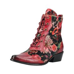 Laura Vita Damen Schn&uuml;rstiefelette "Laura Vita Stiefelette Leder/Textil", Gr. 38, rot, Leder, Textil, Schuhe