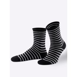 w&auml;schepur W&Auml;SCHEPUR Damen Socken, Gr. 2, schwarz, 59% Baumwolle, 22% Polyester, 18% Polyamid, 1% Elasthan, 81% Baumwolle, 1% Elasthan, 18% Polyamid, Socken