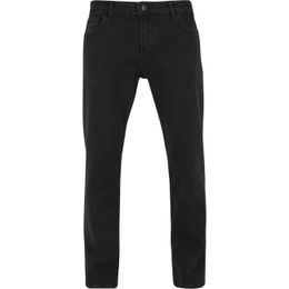 2Y Premium Herren Bequeme Jeans "2Y Premium Herren 2Y Basic Straight Fit Denim", schwarz, Gr. 34, unifarben, 97% Baumwolle, 3% Elasthan, Jeans