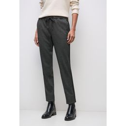 Street One Damen Jogger Pants, grau, Gr. 32, unifarben, Stoff, 80% Polyester, 18% Viskose, 2% Elasthan, Hosen, mit Galonstreifen