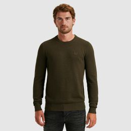 PME-Legend PME LEGEND Herren Rundhalspullover, gr&uuml;n, Gr. M, unifarben, Web, Obermaterial: 50% Baumwolle, 50% Modal, Pullover, mit Logo Stickerei