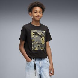 Puma Kinder T-Shirt "Puma Sport Camo Graphic T-Shirt Jungen"schwarz, Gr. 128, Obermaterial: 100% Baumwolle. Rippe: 70% Baumwolle, 30% Polyester,