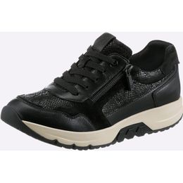 Caprice Damen Sneaker, Gr. 37schwarz, Glattleder, Lackleder, Veloursleder, Schuhe