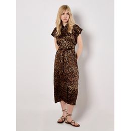 Apricot Damen Druckkleid "Textured Animal Print Kleid", braun, Gr. 34, Obermaterial: 95% Polyester PES. 5% Elasthan EL., Kleider, aus flie&szlig;endem Satin