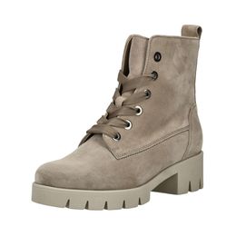 Gabor Damen Schn&uuml;rstiefelette "Gabor Stiefelette Veloursleder", Gr. 37, beige, Veloursleder, Schuhe