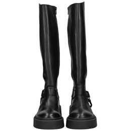 Steve Madden Damen Stiefel "Steve Madden Stiefel Leder", Gr. 38, schwarz, Leder, Schuhe