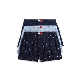 Herren Boxershorts, Tommy Hilfiger Underwear, Gr. L, blau, Webqualit&auml;t, Obermaterial: 100% Baumwolle, Unterhosen, Regular fit mit elastischem Bund