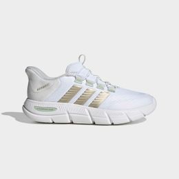 Damen Walkingschuh "CLOUDFOAM FLEX RAPIDFIT", adidas Sportswear, Gr. 42cloud wei&szlig;, cyber metallic, linen gr&uuml;n, Textil, Schuhe, mit Leo Muster