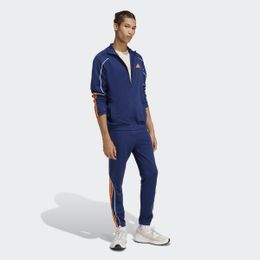 Herren Trainingsanzug "STADIUM 3-STREIFEN", blau, Gr. XXL, adidas Sportswear, Obermaterial: 100% Polyester, Sportanz&uuml;ge, zweiteiliges Set aus Jacke