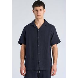 LINDBERGH Herren Kurzarmhemd "Freizeithemd (Kurzarm) Regular Box Fit", schwarz, Gr. XXL, Obermaterial: 100% Baumwolle, Hemden