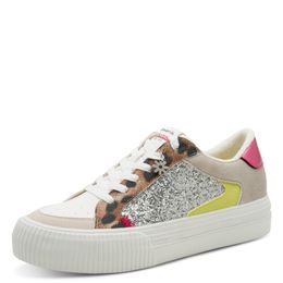 Tamaris Damen Plateausneaker, Gr. 38, bunt, Lederimitat, Textil, kontrastfarbene Details, Schuhe, Freizeitschuh, Halbschuh, Schn&uuml;rer mit