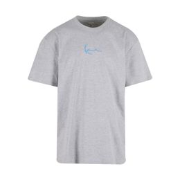 Karl Kani Herren T-Shirt "Karl Kani Small Signature Blue Logo Tee", grau, Gr. M, bedruckt, 100% Baumwolle, Shirts