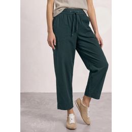Street One Damen Stoffhose, gr&uuml;n, Gr. 38, unifarben, Web, 66% Baumwolle, 30% Polyester, 4% Elasthan, Hosen, mit Turn-Up Funktion