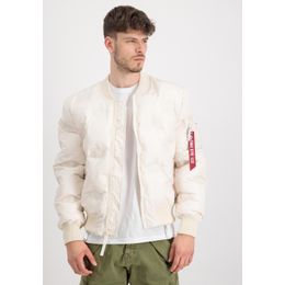 Herren Winterjacke "MA-1 Emb. Logo Puffer", wei&szlig;, Gr. XL, Alpha Industries, Obermaterial: 100% Polyester. Futter: 100% Polyester. F&uuml;llung: 100%