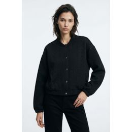 V&eacute;ro Moda VERO MODA Damen Strickjacke "VMJANNI LS BOMBER JRS GA", schwarz, Gr. L, unifarben, Strick, Obermaterial: 98% Polyester, 2% Elasthan, Strickjacken