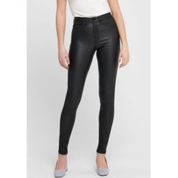 Only Damen Lederimitathose "ONLROYAL", schwarz, Gr. L, unifarben, Web, Obermaterial: 77% Viskose, 20% Nylon, 3% Elasthan, Hosen