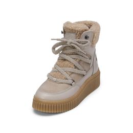 Marc O'Polo MARC O'POLO Damen Stiefelette "mit flauschigem Teddyfutter", Gr. 36, beige, Obermaterial: 89% Leder (Rind), 11% Polyurethan, unifarben, Schuhe