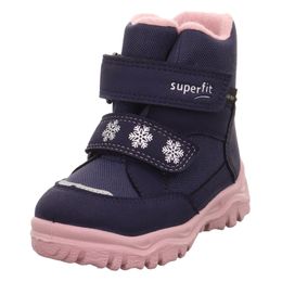 Superfit M&auml;dchen Winterboots "HUSKY1, WMS: mittel", Gr. 28, blau, Lederimitat, Textil, Schuhe, Snowboots mit wasserdichtem GORE TEX, Gr&ouml;&szlig;enschablone