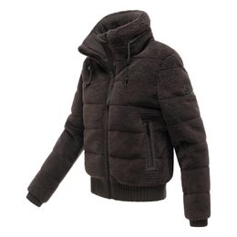 Navahoo Damen Pl&uuml;schjacke "Schneepuder 14"choco, Gr. M, Pl&uuml;sch, Obermaterial: 100% Polyester. Innenfutter: 100% Polyester. Wattierung: 100%