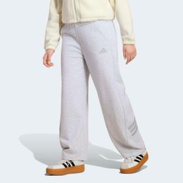 M&auml;dchen Sporthose "FUTURE ICONS 3-STREIFEN LGH, BARREL-BEIN", grau, Gr. 128, adidas Sportswear, Obermaterial: 80% Baumwolle, 20% Polyester, Hosen