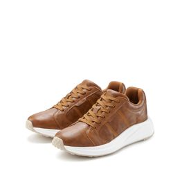 John Devin Herren Sneaker "Schn&uuml;rschuh, Freizeitschuh, Halbschuh, Turnschuh, Schn&uuml;rhalbschuh", Gr. 44, braun, Obermaterial: 100% Lederimitat.