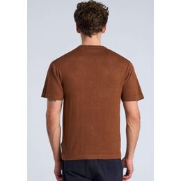 LINDBERGH Herren Kurzarmshirt "T-Shirt (Kurzarm) Oversize Fit"braun, Gr. S, unifarben, Obermaterial: 80% Viskose, 20% Nylon, Shirts