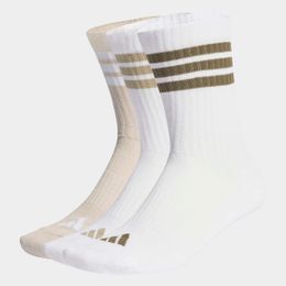 Damen Funktionssocken "3-STREIFEN, KN&Ouml;CHELLANG, MIT POLSTERUNG, 3ER-PACK", adidas Performance, Gr. XXL, wei&szlig;, Obermaterial: 59% Baumwolle, 37%