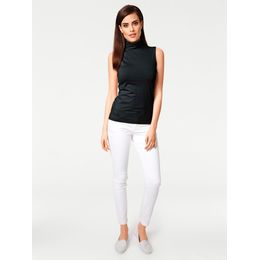 Damen Shirttop, schwarz, Gr. 38, Linea Tesini BY HEINE, unifarben, 90% Polyamid, 10% Elasthan, Tops