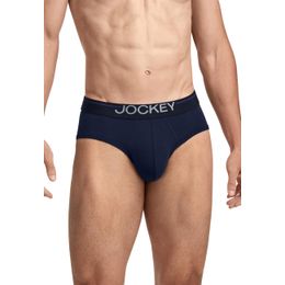Jockey Herren Slip "Cotton Stretch", Gr. Sblau, Single Jersey, Obermaterial: 95% Baumwolle, 5% Elasthan, unifarben, Unterhosen, eng anliegend,