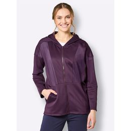 Catamaran Damen Sweatjacke, lila, Gr. 48, 95% Polyester, 5% Elasthan, Einsatz:94% Polyester, 6% Elasthan, Sweatjacken