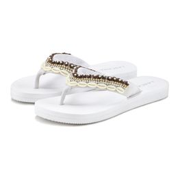 Lascana Damen Badezehentrenner "Sandale, Badeschuh, Pantolette, Badelatsche, Flip Flop, Sommerschuh", Gr. 40, wei&szlig;, Obermaterial: 100%