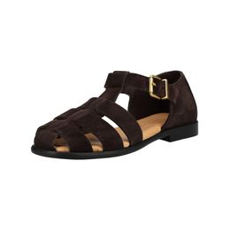 Marc O'Polo MARC O'POLO Damen Riemchensandale "Marc O'Polo Sandalen Veloursleder", Gr. 36, braun, Veloursleder, Schuhe