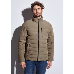 Street One MEN Herren Steppjacke, beige, Gr. S, unifarben, Stoff, Obermaterial: 88% Nylon, 12% Elasthan. Futter: 100% Polyester, Jacken, im Biker