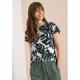 Cecil Damen T-Shirt, bunt, Gr. XL, gebl&uuml;mt, Web, 50% Baumwolle, 50% Modal, Shirts, im angenehmen Materialmix
