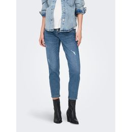 Only Maternity Damen Umstandsjeans "OLMCATWALK HW MOM AK DES DNM PIM040 NOOS", blau, Gr. S, unifarben, Denim/Jeans, Obermaterial: 94% Baumwolle, 4%