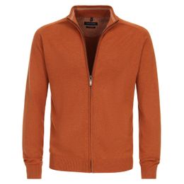Casamoda Herren Strickjacke "Casamoda Strickjacke uni", orange, Gr. XL, 100% Baumwolle, Strickjacken