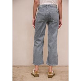 Damen Loose-fit-Jeans, grau, Gr. 36, STREET ONE STUDIO, unifarben, Jeans, 85% Baumwolle, 9% Polyester, 4% Elastomultiester, 2% Elasthan, Jeans, High