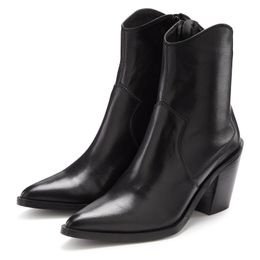 Damen Stiefelette "Cowboy Boots, Western Boots, Boots, Stiefel, Lederstiefelette", French Connection, Gr. 42, schwarz, Obermaterial: 100%
