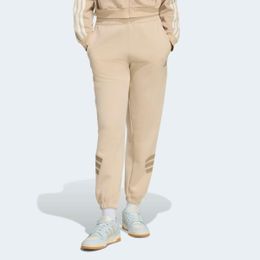 Damen Sporthose "FUTURE ICONS 3-STREIFEN", beige, Gr. S, adidas Sportswear, Obermaterial: 67% Polyester, 33% Baumwolle, Hosen