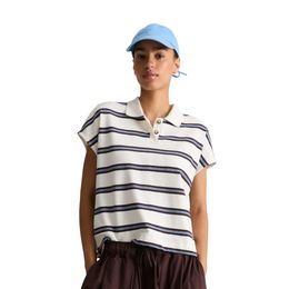 Marc O'Polo Damen Poloshirt "aus schwerem Single Jersey", beige, Gr. XXL, MARC O'POLO DENIM, gestreift, Obermaterial: 100% Baumwolle, Shirts