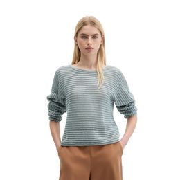 Marc O'Polo MARC O'POLO Damen Strickpullover "aus Bio-Baumwolle-Leinen-Mix", blau, Gr. M, unifarben, Obermaterial: 90% Baumwolle, 10% Leinen, Pullover